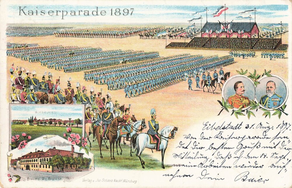 Postkarte "Kaiserparade 1897", 20,00