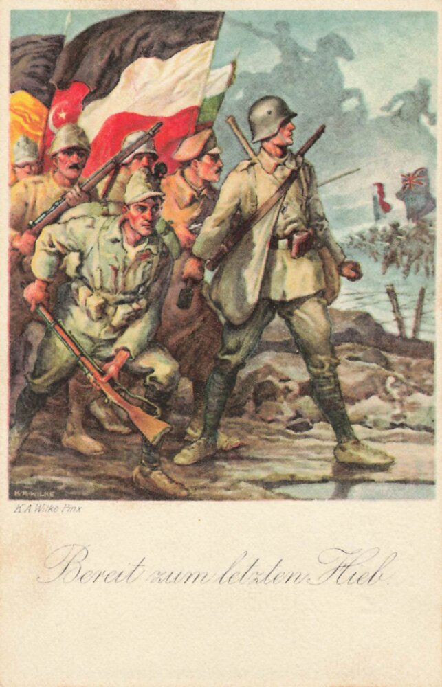 Postkarte " Bereit zum letzten Hieb ", 12,00