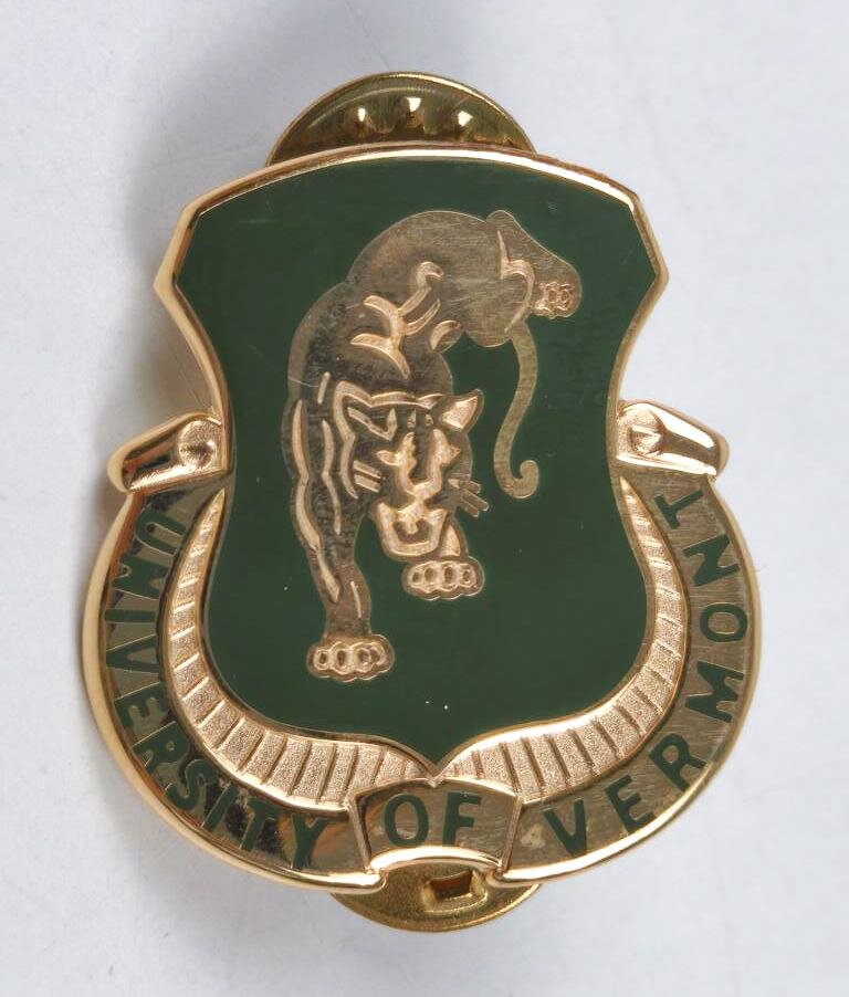 U.S. Army Unit Crest "University of Vermont Burlingzon, VT", 12,00