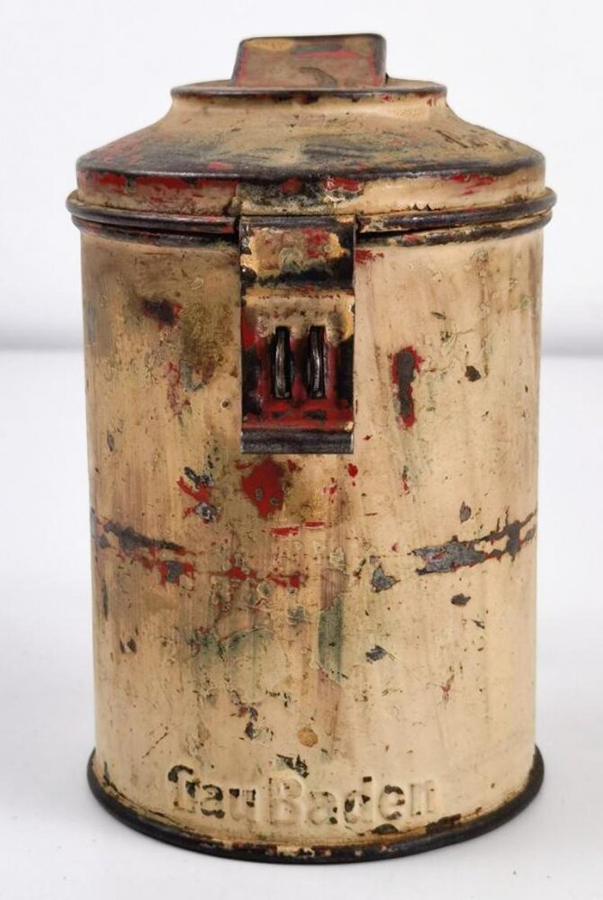 Winterhilfswerk Sammeldose Gau Baden, überlackiertes Stück, 110,00