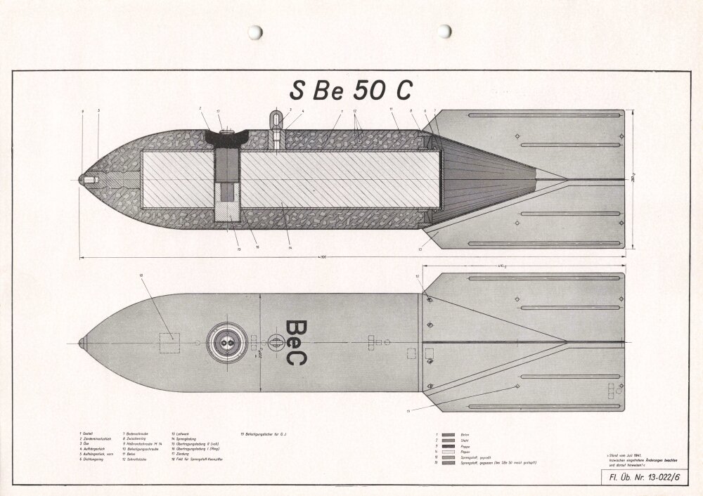 Luftwaffe Lehrmittelabteilung "S Be 50 C - Fl Üb 13-022/6", Stand vom