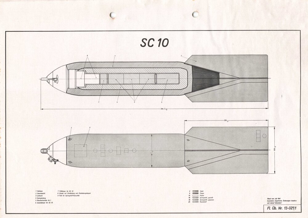 Luftwaffe Lehrmittelabteilung "SC 10 - Fl. Üb. Nr. 13-021/1", Stand v