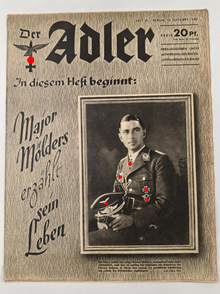 Der Adler "Major Mölders erzählt sein Leben" Heft Nr. 21 vom 15. Okto