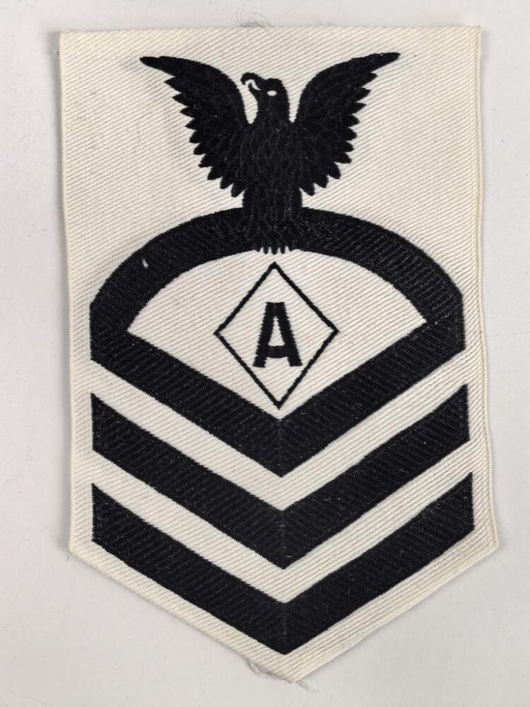 U.S. Navy rating arm badge " A" on white, 15,00
