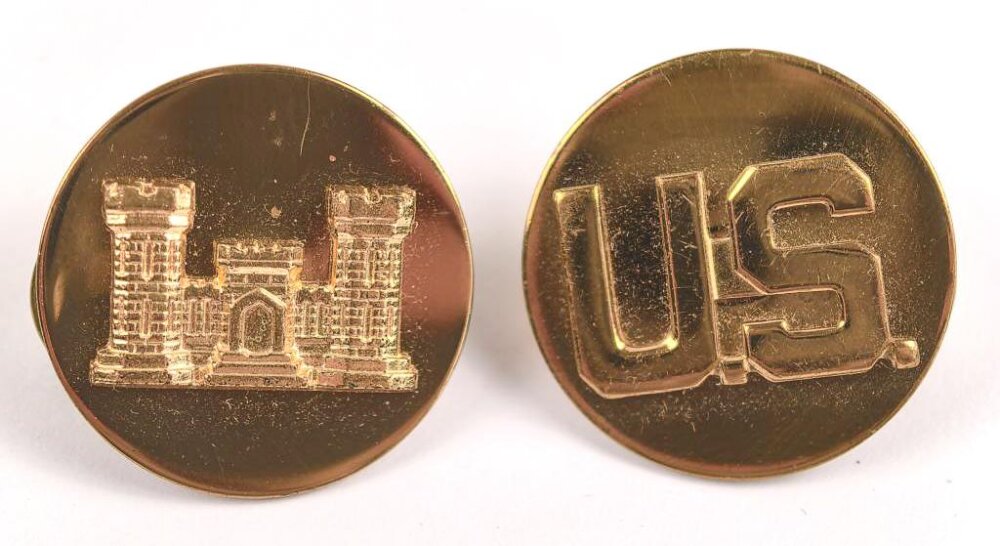 U.S.Army Engineer Collar Device, Pair, 25,00
