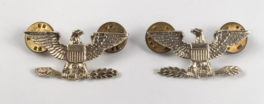 U.S.Army Rank Insignia, Colonel, Pair, 25,00