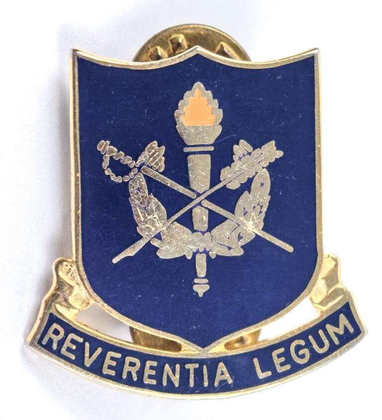 U.S. Army Unit Crest "US Army Judge Advocate General School", 12,00