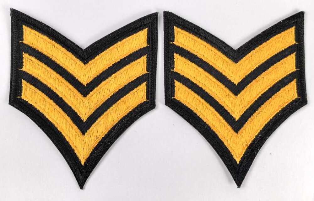 Polizei USA, Paar Rangabzeichen gelb auf schwarz, 15,00