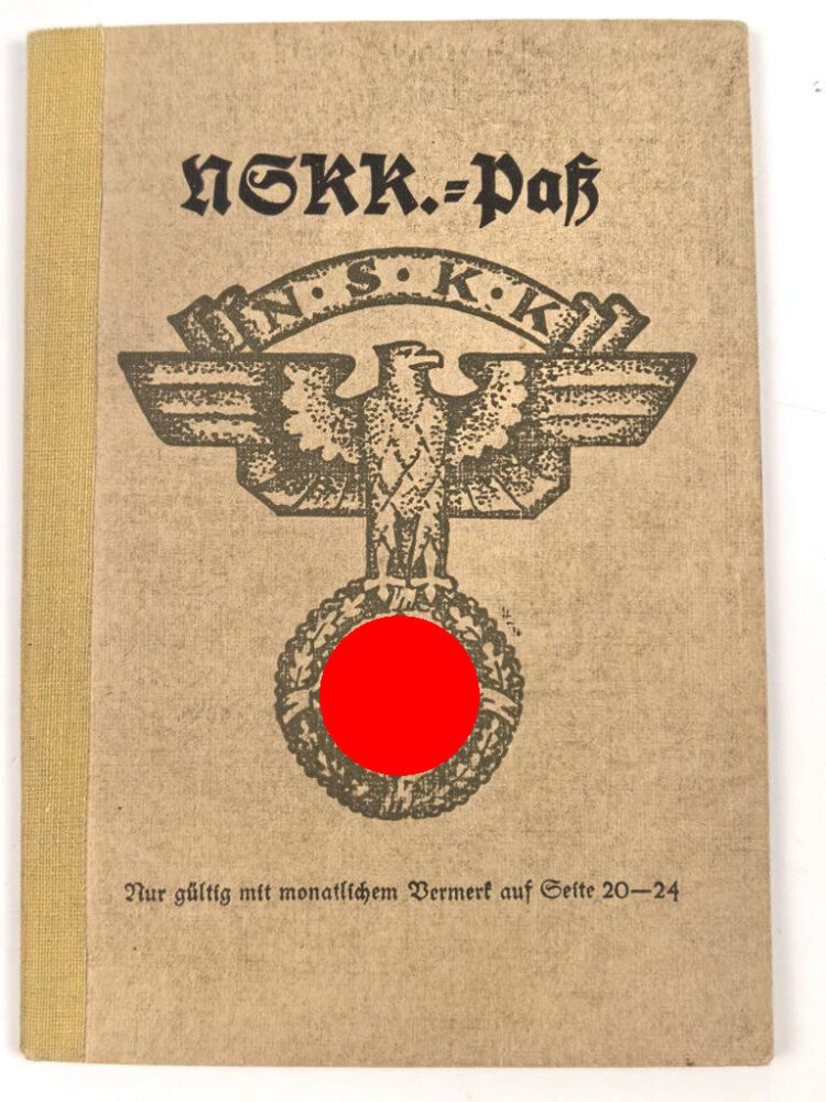 NSKK Paß eines Angehörigen der Motor-Standarte 93 Wien, eingetreten 1