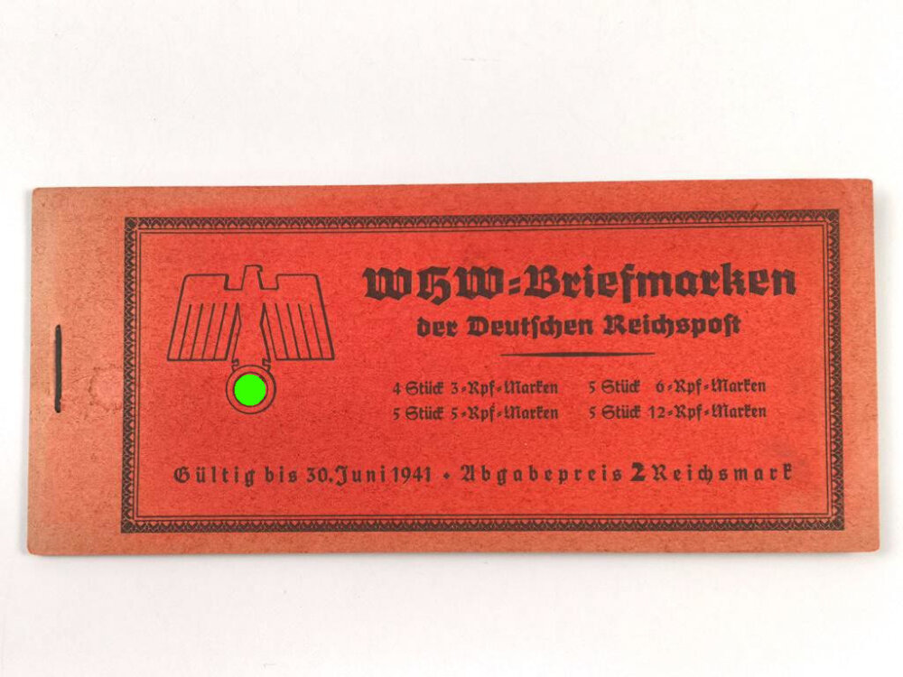 WHW Briefmarken der Deutschen Reichspost, vollständiges Markenheftche