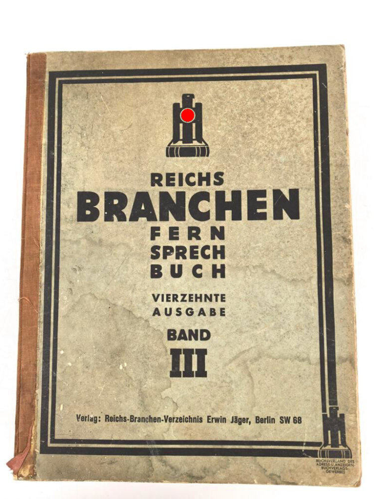 Reichsbranchen Fernsprechbuch Band III Motoren bis Zyanverbindungen u