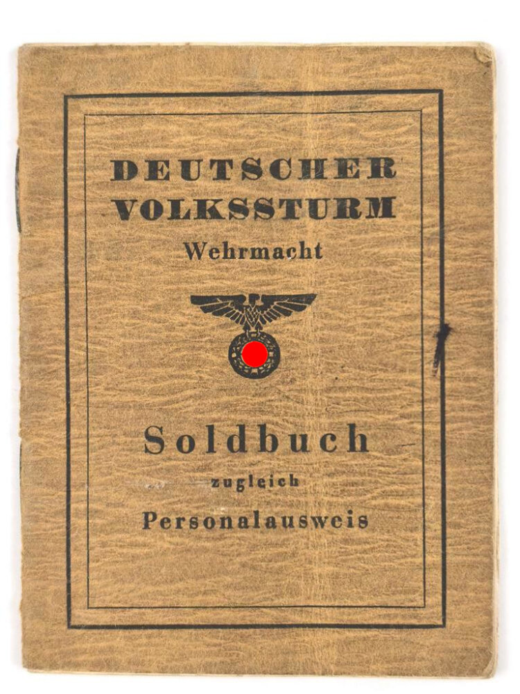 Deutscher Volkssturm Wehrmacht "Soldbuch", 250,00