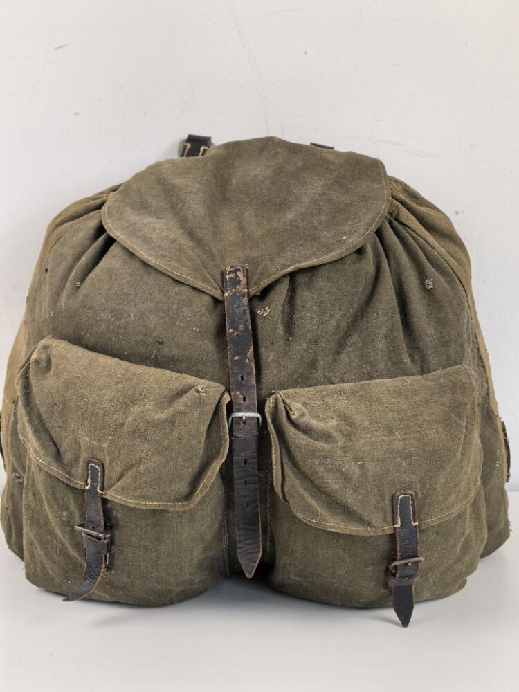 Rucksack Wehrmacht, getragenes Stück mit Reichsbetriebsnummer, 85,00