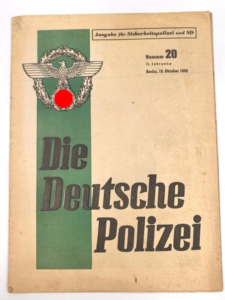 "Die Deutsche Polizei" Nummer 20, 15. Oktober 1943, 35,00