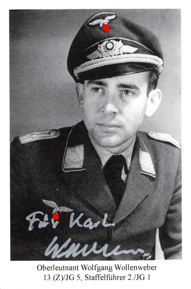Wolfgang Wollenweber, Staffelführer 2./J.G. 1"Oesau", eigenhändige Un