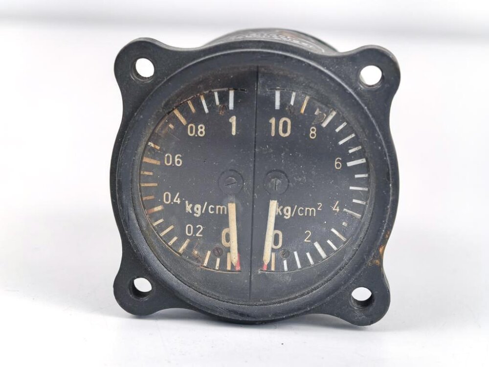 Luftwaffe Zweifach Druckanzeiger Fl 20575, Funktion nicht geprüft, 23