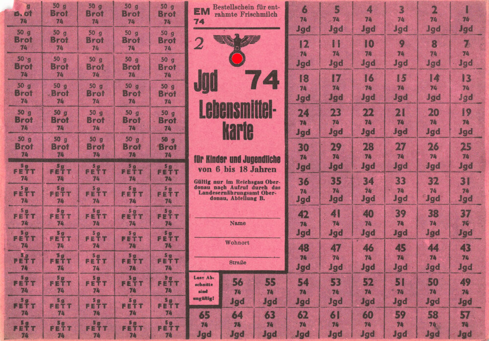 "Lebensmittelkarte" Kinder und Jugendliche von 6 bis 18 Jahre, gültig