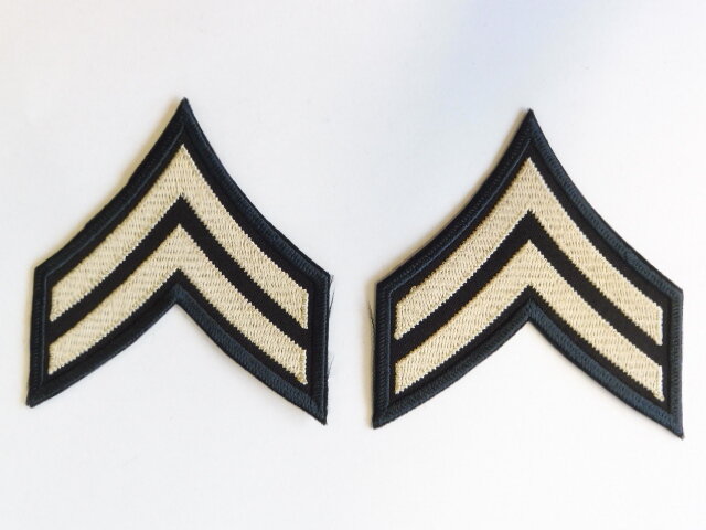 Corporal Rayon Rank Chevrons (pair), At the Front, 12,00
