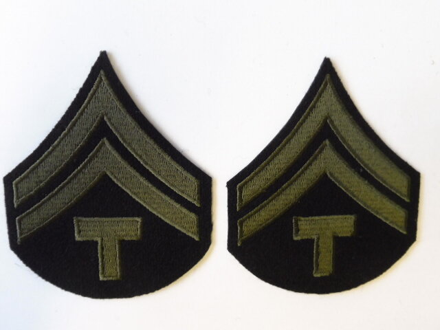 Technician 5th Grade Wool Rank Chevrons (pair), At the Front, 12,00
