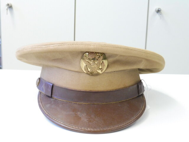 U.S. Army WWII Enlisted mens cap service, khaki, Size 58, 100,00