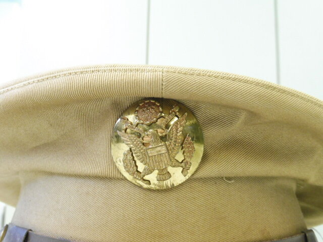 U.S. Army WWII Enlisted mens cap service, khaki, Size 58, 100,00
