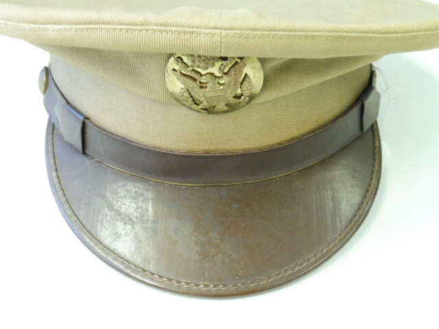 U.S. Army WWII Enlisted mens cap service, khaki, Size 58, 100,00