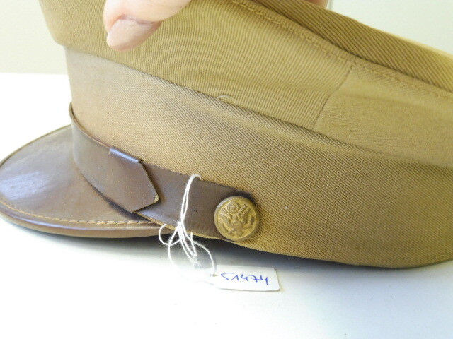 U.S. Army WWII Enlisted mens cap service, khaki, Size 58, 100,00