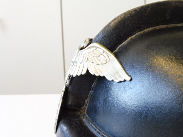 NSKK Sturzhelm Leder mit Emblem 1. Modell, leicht getragenes Stück, 1