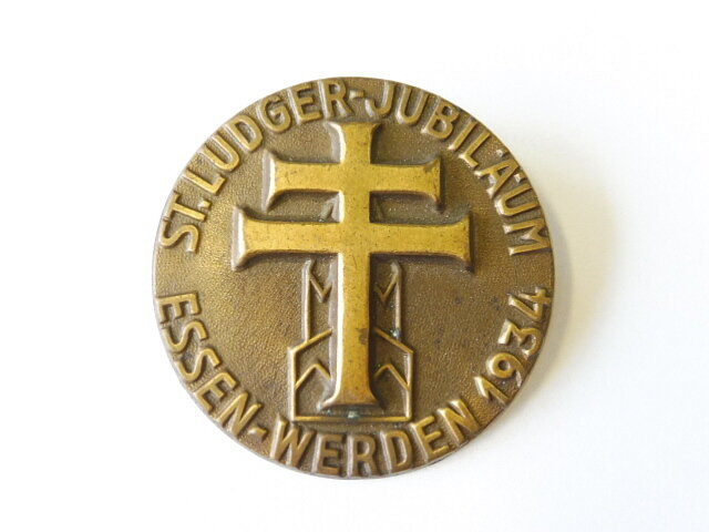 Blechabzeichen St. Ludger-Jubiläum Essen-Werden 1934, 15,00