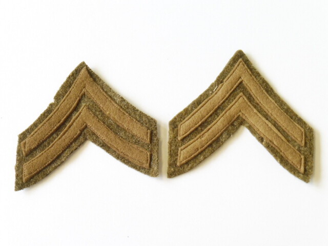 U.S. Army WWI, Corporal Rank Insignia, Pair, 25,00