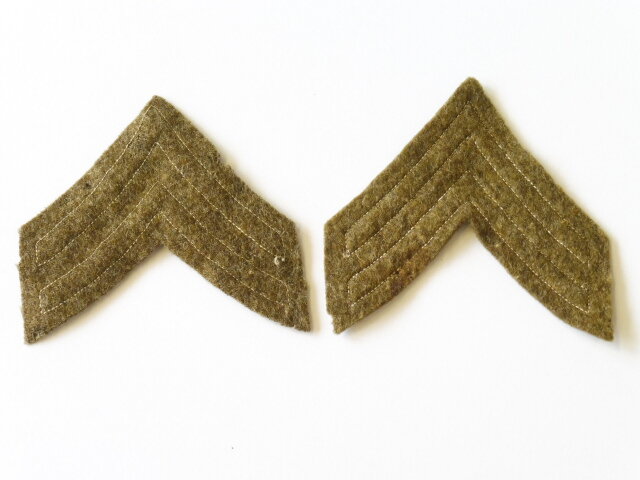 U.S. Army WWI, Corporal Rank Insignia, Pair, 25,00