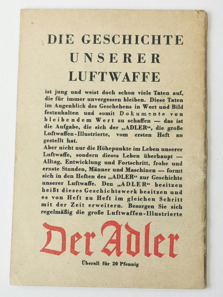 Adler-Liederheft, Liederbuch der Luftwaffe, A6, 31 Seiten, 35,00