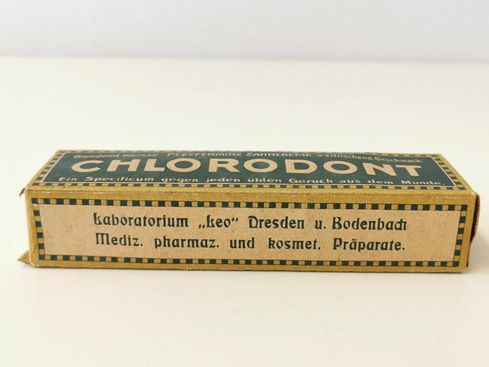 Pappverpackung "Chlorodont" Pfefferminz Zahncreme, 53,61