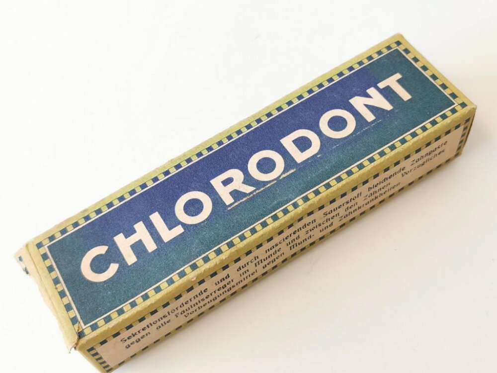 Pappverpackung "Chlorodont" Pfefferminz Zahncreme, 53,61