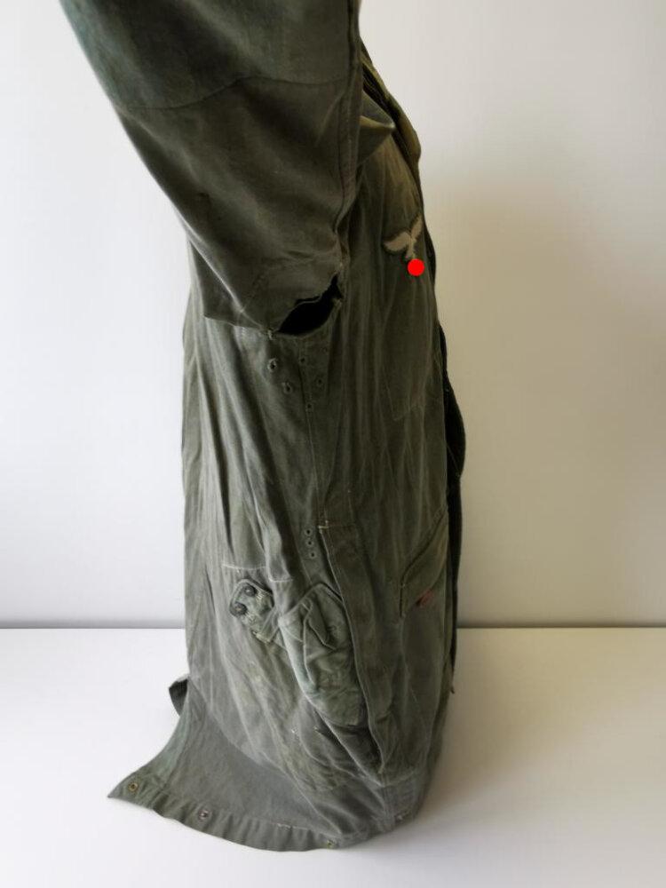 Luftwaffe Fallschirmjäger Knochensack, frühes, grün meliertes Modell,