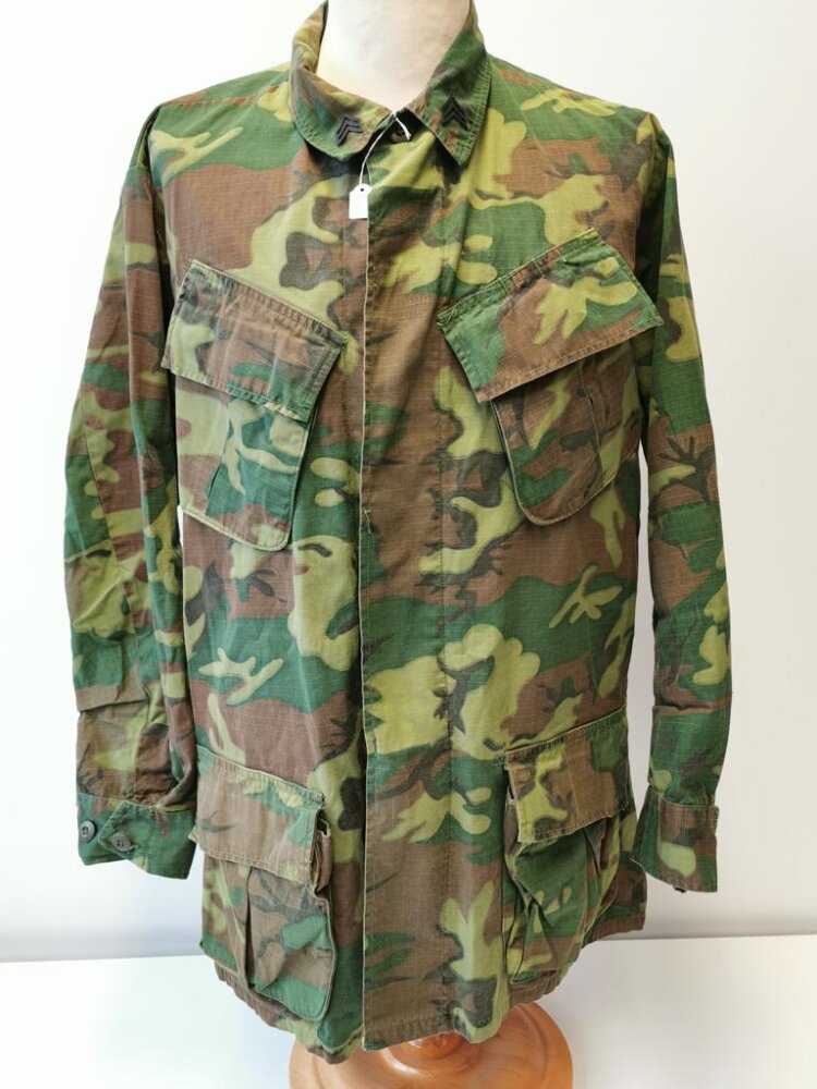U.S. Coat Man's Combat, Tropical, ERDL, Lime-dominant, ripstop, dated