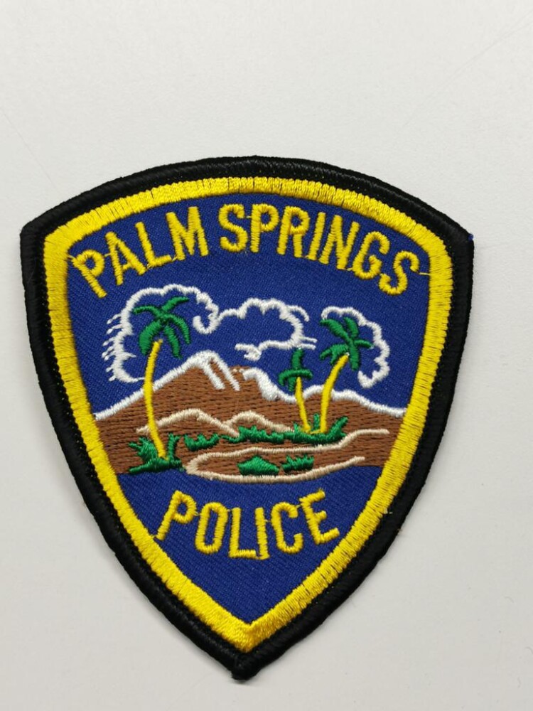 U.S. " Palm Springs Police " shoulder patch, unused, 9 cm x 8 cm, 15,