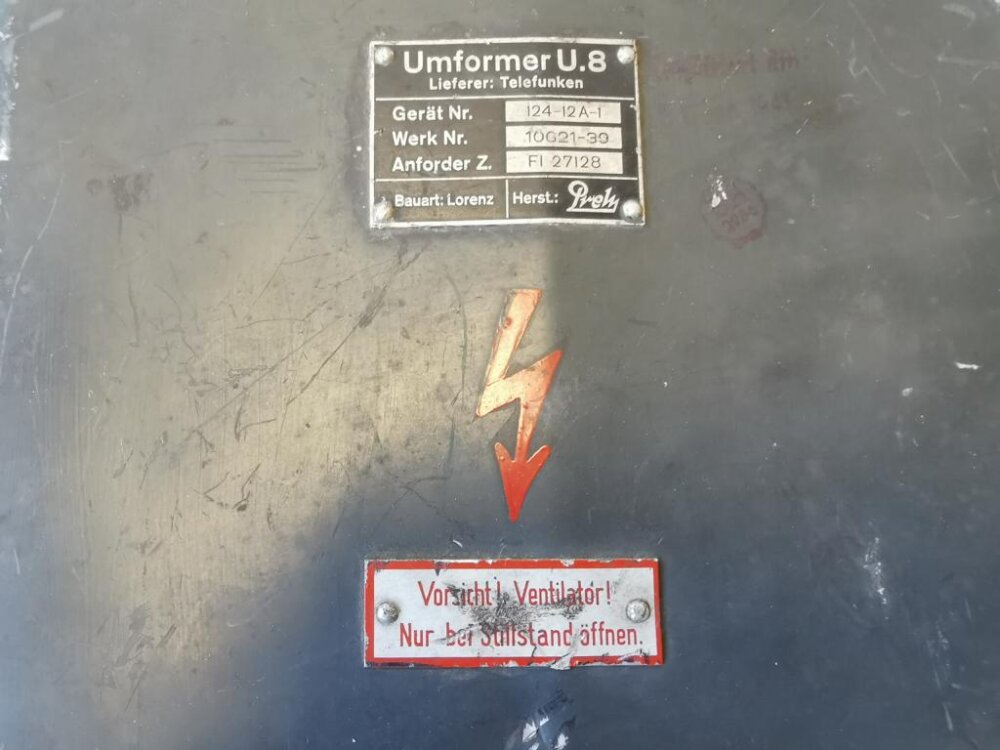 Luftwaffe Umformer U.8 Einanker-Umformer für Anodenspannung der Empfä
