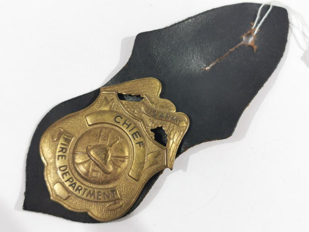 U.S. Army "Fire department chief" insignia, metal part 61mm high, 85,