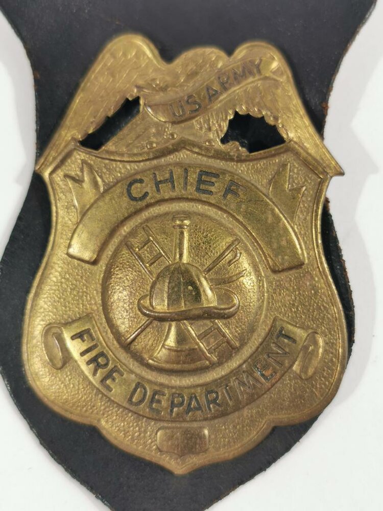 U.S. Army "Fire department chief" insignia, metal part 61mm high, 85,