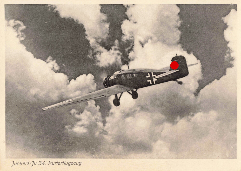 Ansichtskarte "Junkers-Ju 34, Kurierflugzeug", 10,00