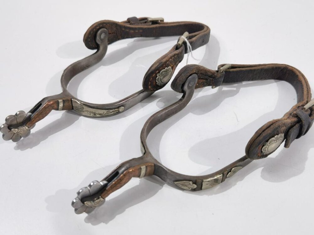 U.S., Pair of Western Style Lady Leg Spurs, like Tom Johnson SR, not