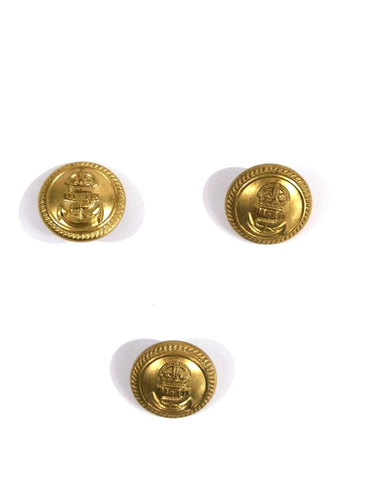 British WWII, Royal Navy, Set of three Brass Buttons, Firmin London,