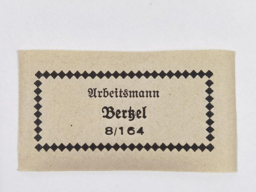 RAD, Wäscheetikett für einen Arbeitsmann, ca. 3,5 x 6 cm, Textil, neu
